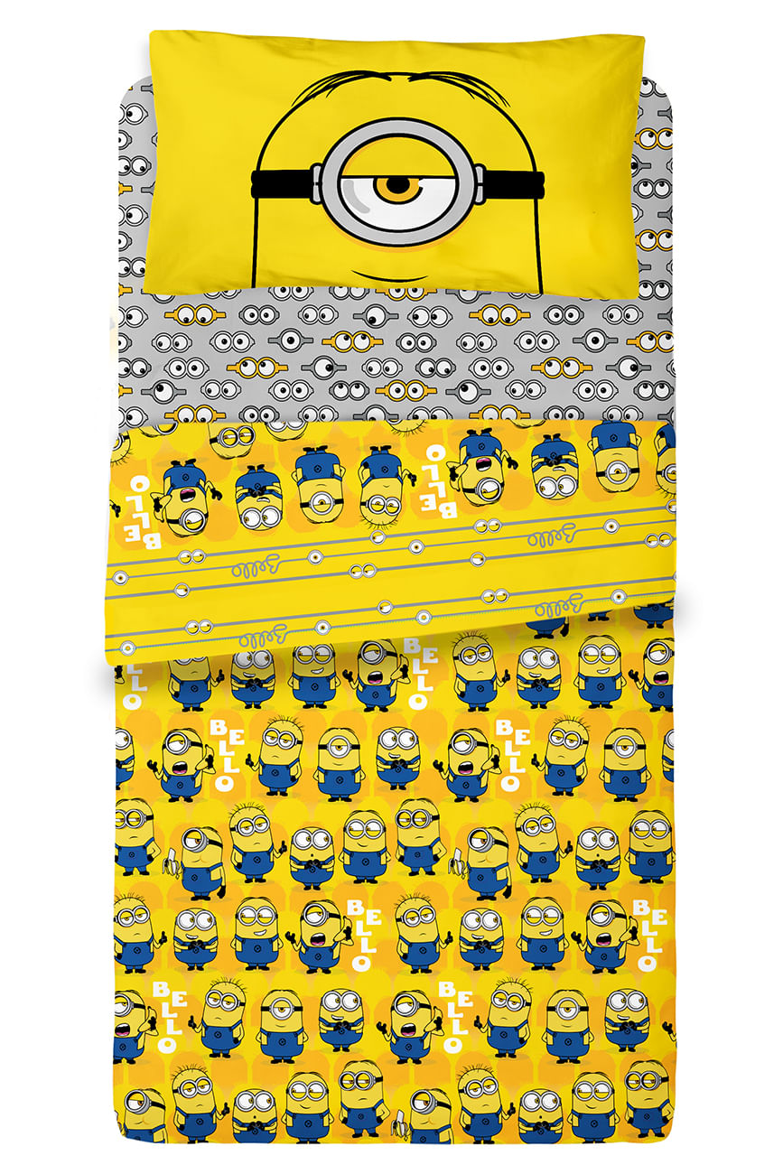 Juego de sábanas 1 y 1/2 plaza minions piñata - Tienda Nap